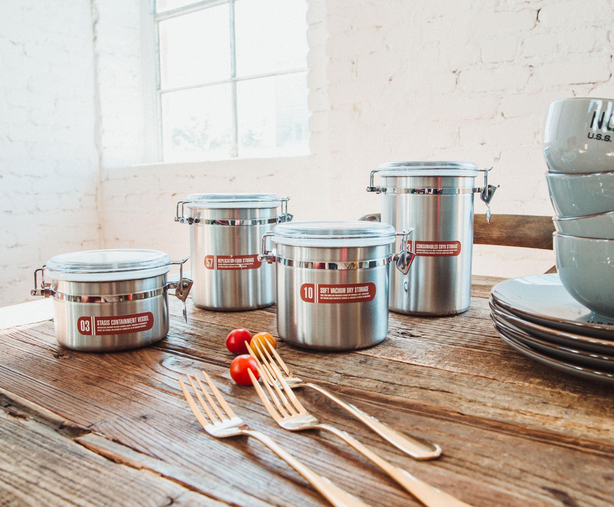 Star Trek: The Next Generation Stainless Steel Storage Jar Containers ...